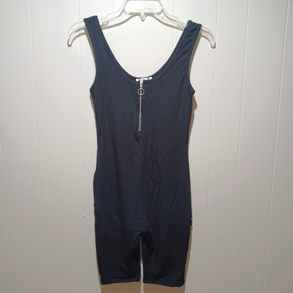 Bozzolo | Pants & Jumpsuits | Bozzolo Black Ribbed Shorts Jumpsuit ...